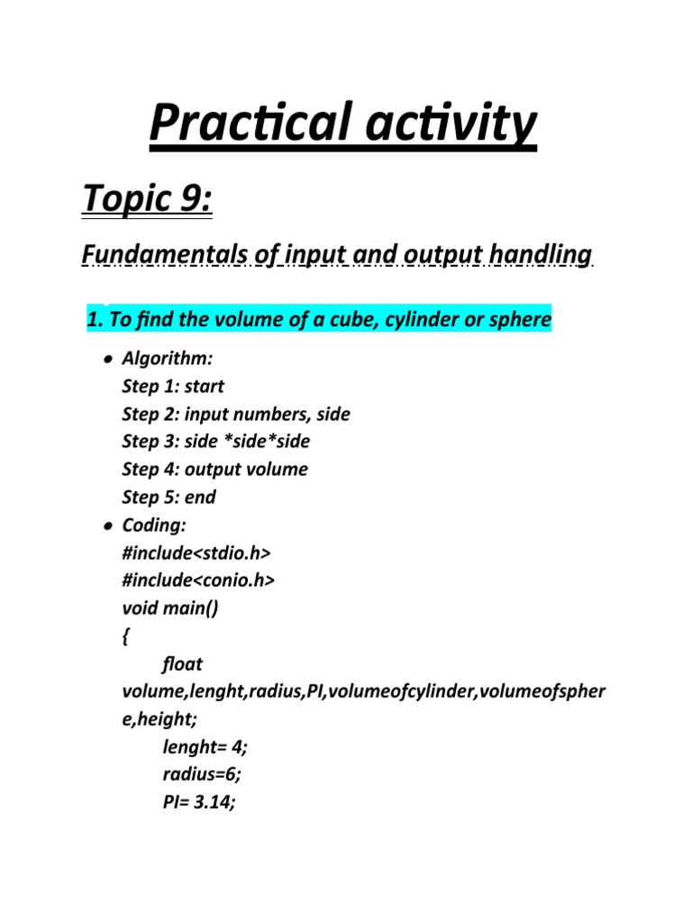 Practical Activity Comp | PDF | Area | Volume