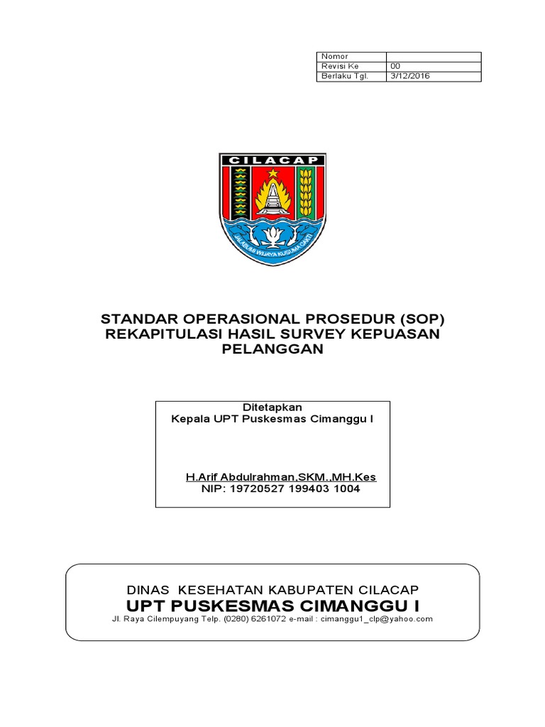 Cover Sop Survey Kepuasan | PDF