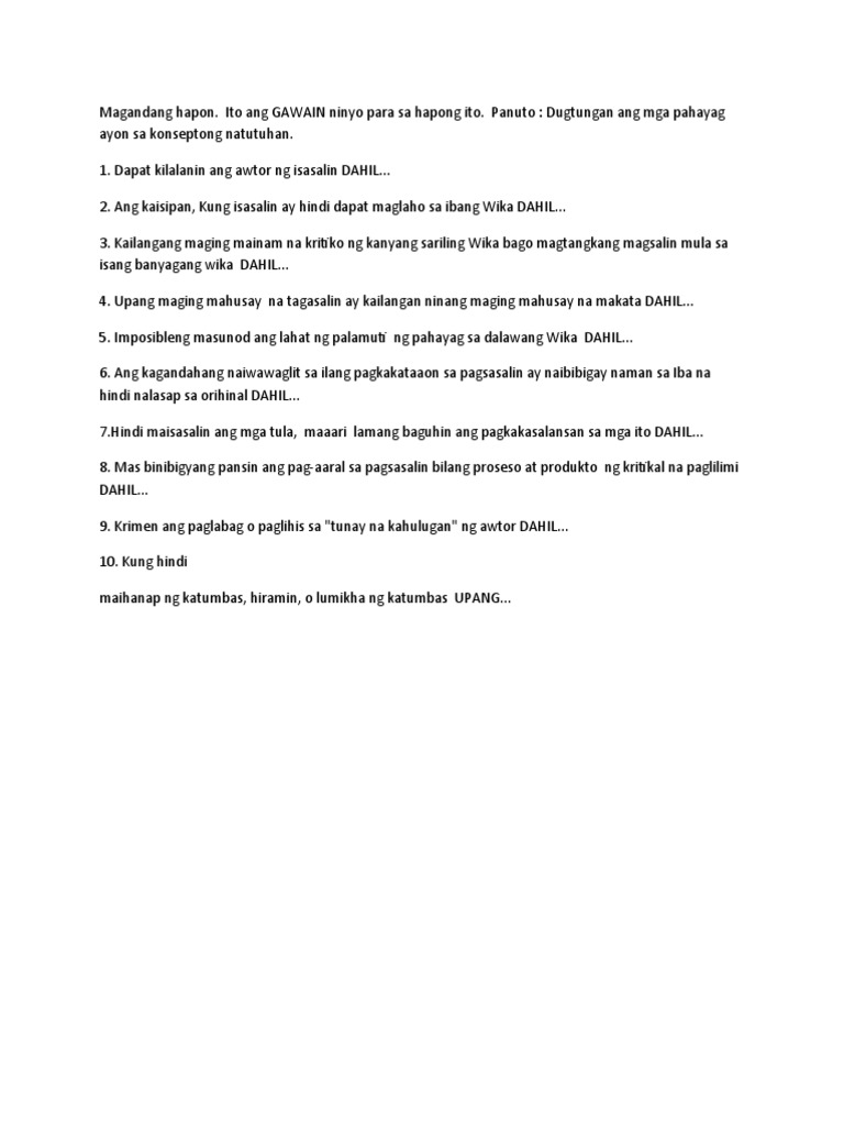 Gawain Pagsasalin | PDF