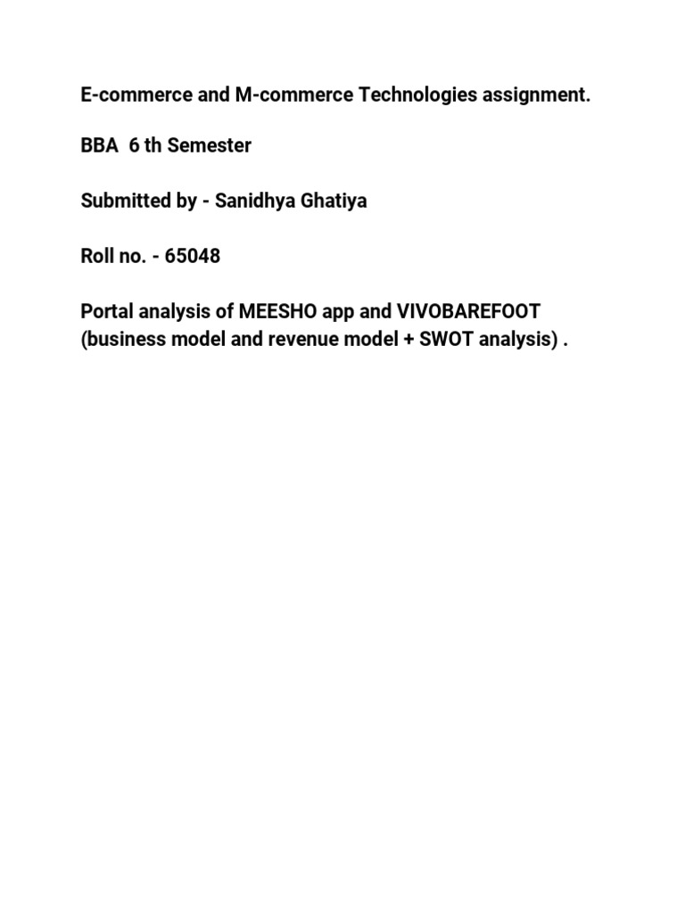 E Commerce and M Commerce Technologies Assignment 2 PDF | Download Free ...