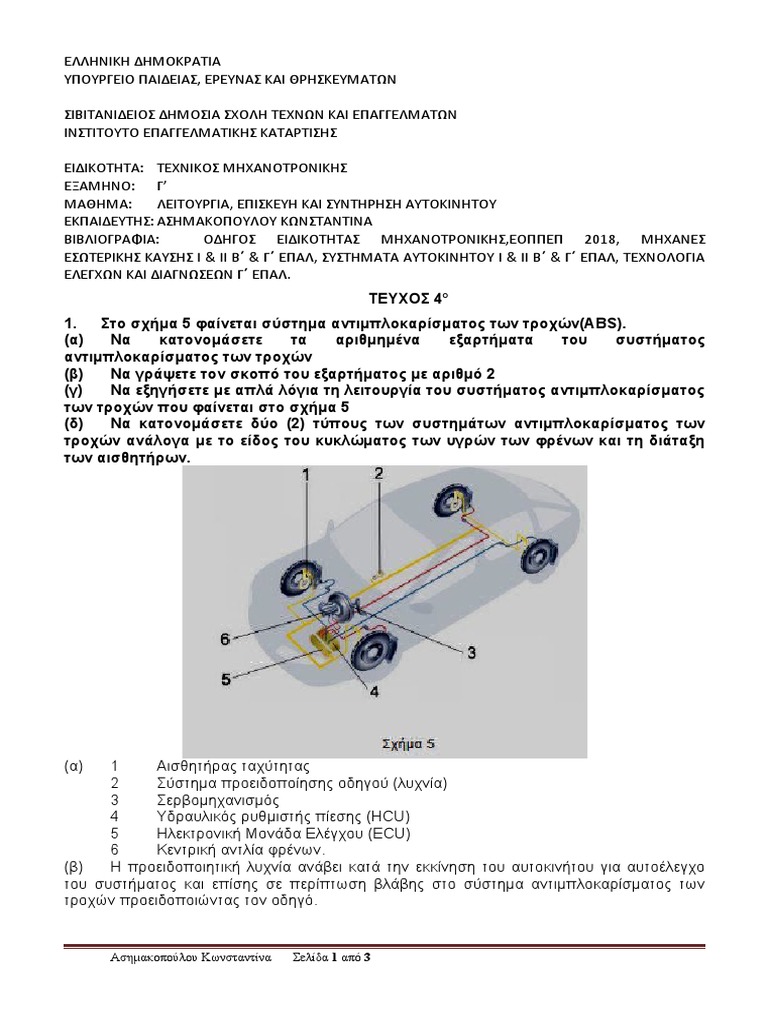 ΛΕΙΤΟΥΡΓΙΑ, ΕΠΙΣΚΕΥΗ ΚΑΙ ΣΥΝΤΗΡΗΣΗ ΑΥΤΟΚΙΝΗΤΟΥ ΤΕΥΧΟΣ 4 | PDF