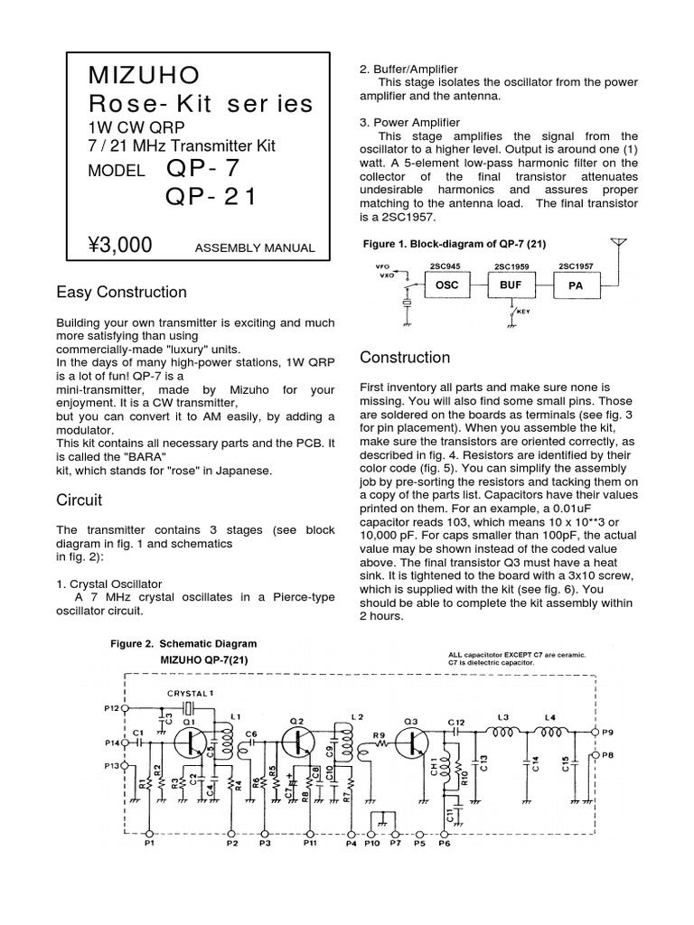Mizuho QP-7 | PDF | Amplifier | Transmitter