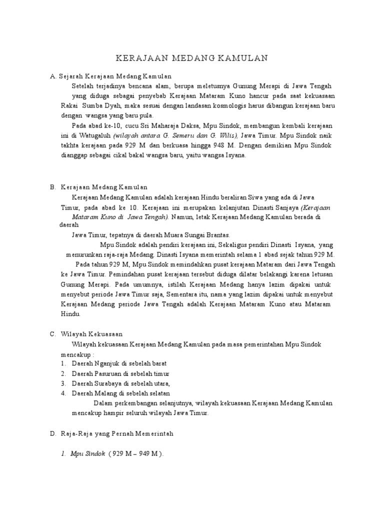Sejarah Kerajaan Medang Kamulan | PDF | Ilmu Sosial | Agama & Spiritualitas