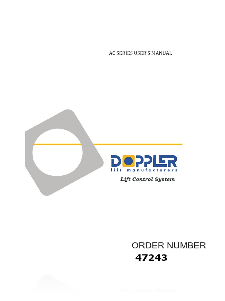 Doppler Installation Manuals (Electrical) | PDF | Elevator | Power Supply