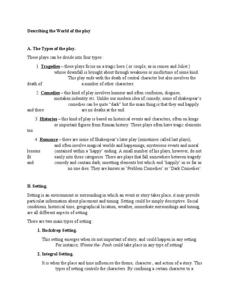 An Analysis of Play Types, Settings, and Their Functions in ...