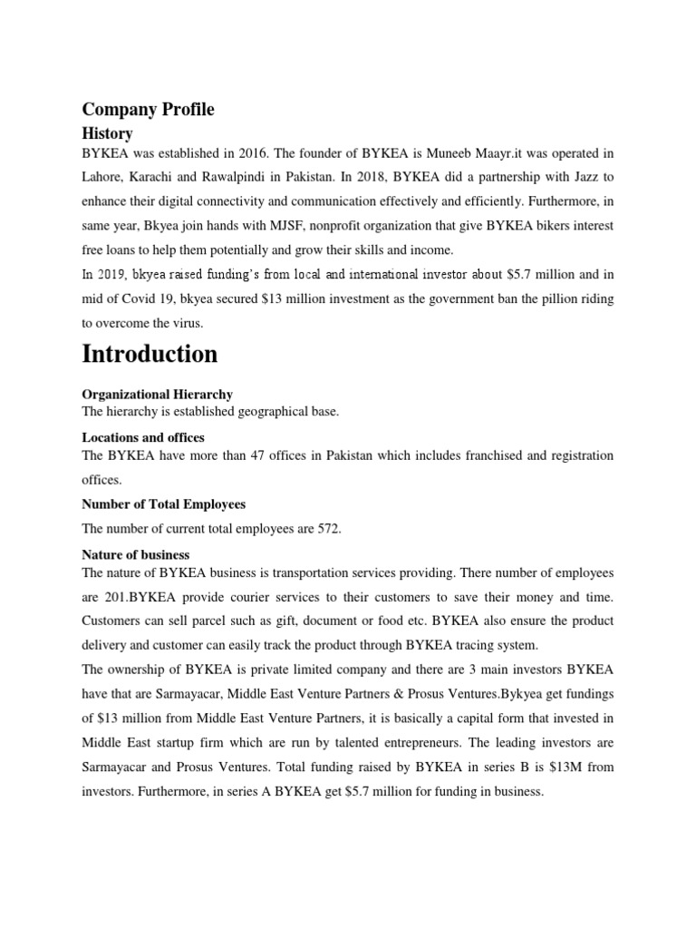 Company Profile: History | PDF | Employment | Sales