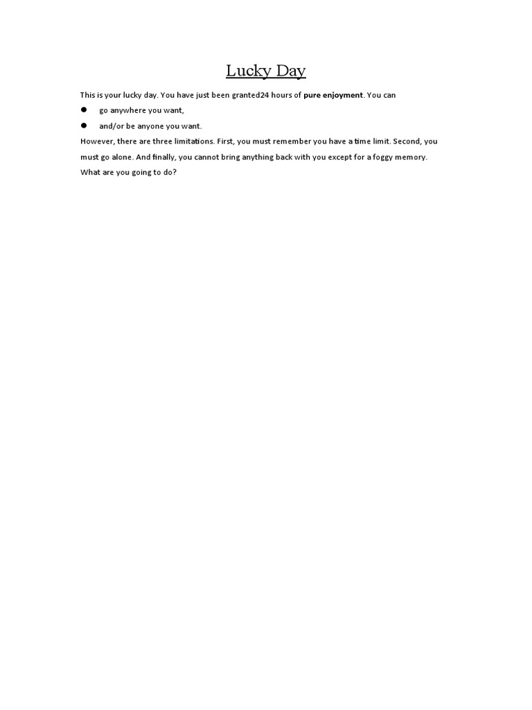 My Lucky Day | PDF