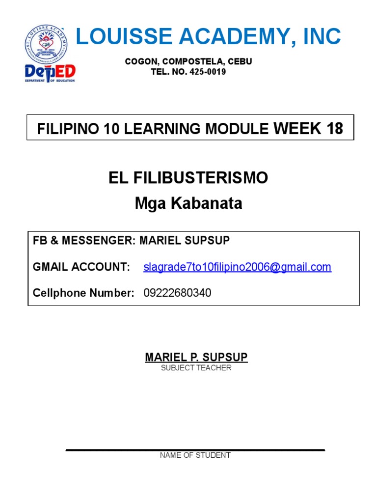 Filipino 10 - El Filibusterismo | PDF