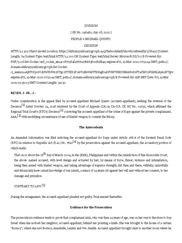 PEOPLE v. MICHAEL QUINTO | PDF | Witness | Testimony