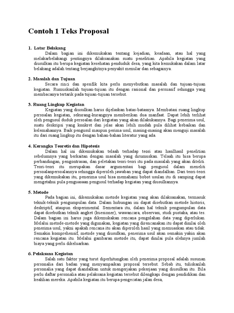 Soal Menganalisis Isi Dan Struktur Teks Proposal | PDF