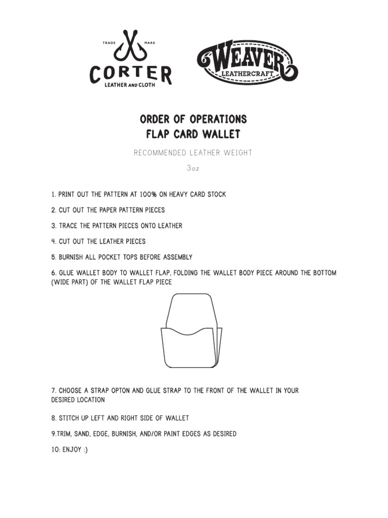 Flap Card Wallet Instructions Pattern | PDF | Science & Mathematics ...