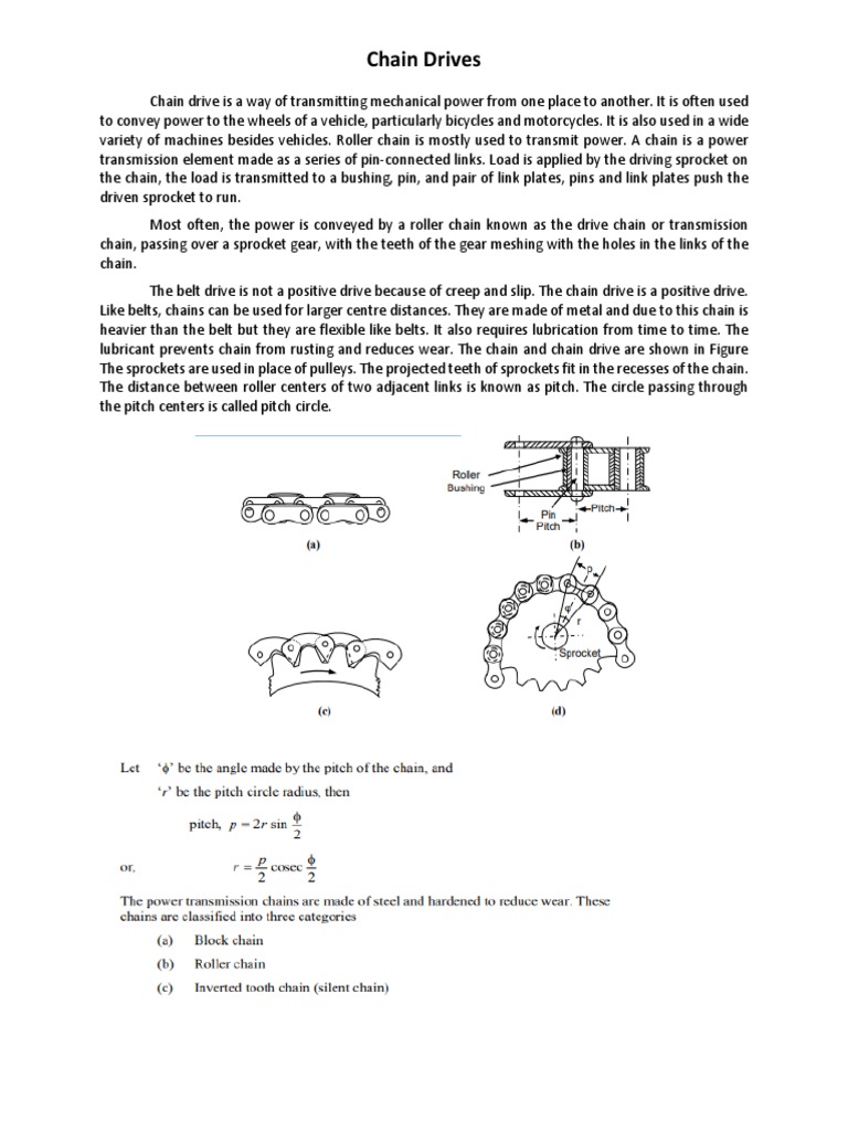 Chain Drives Pdf Belt Mechanical Mechanical Engineering