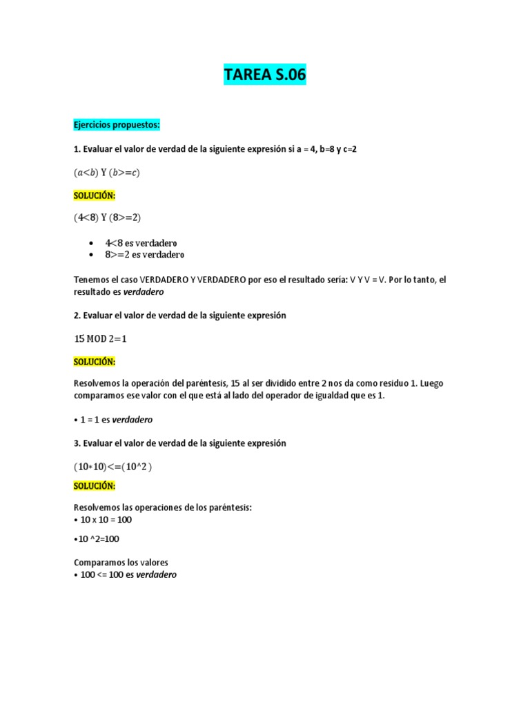 Tarea S.06 Algoritmos | PDF