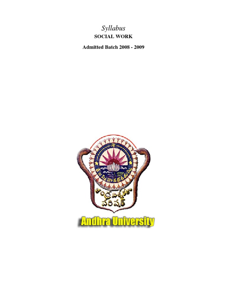 Syllabus: Social Work Admitted Batch 2008 - 2009 | PDF | Field Research | Social Work
