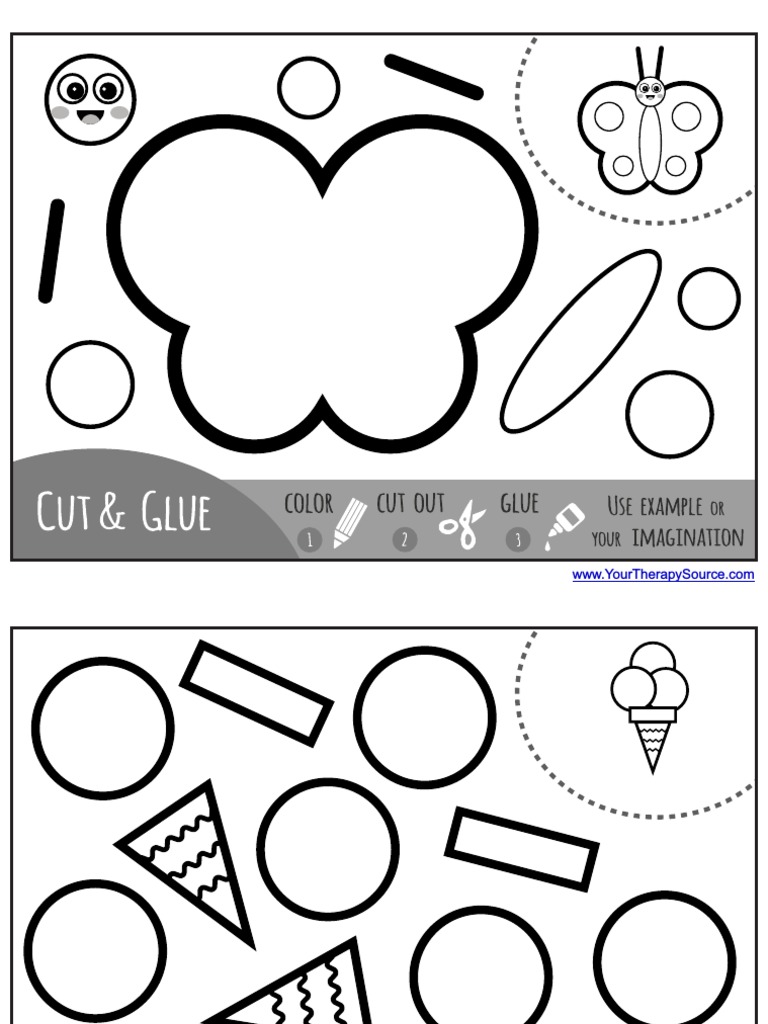 Color Cut Glue Scissor Practice For Spring Time From Your Therapy ...