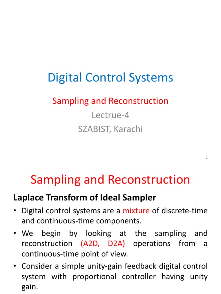 Digital Control Systems: Sampling and Reconstruction | PDF | Sampling (Signal Processing ...