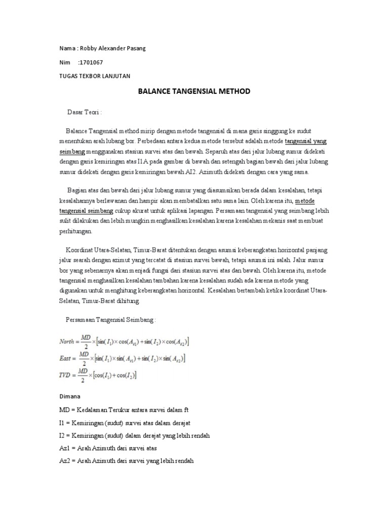 Balance Tangensial Method | PDF