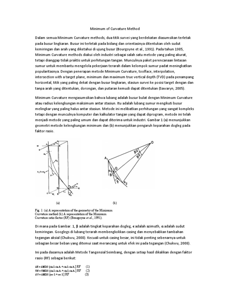 Minimum of Curvature Method | PDF | Metode & Bahan Ajar