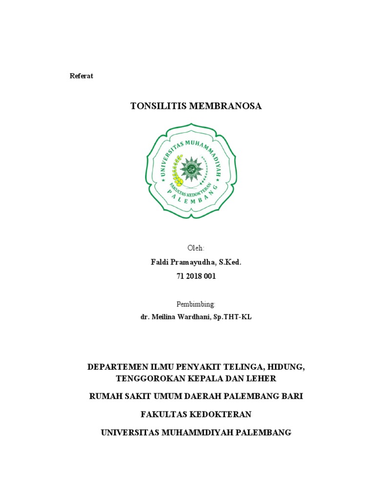 Tonsilitis Membranosa Faldi | PDF