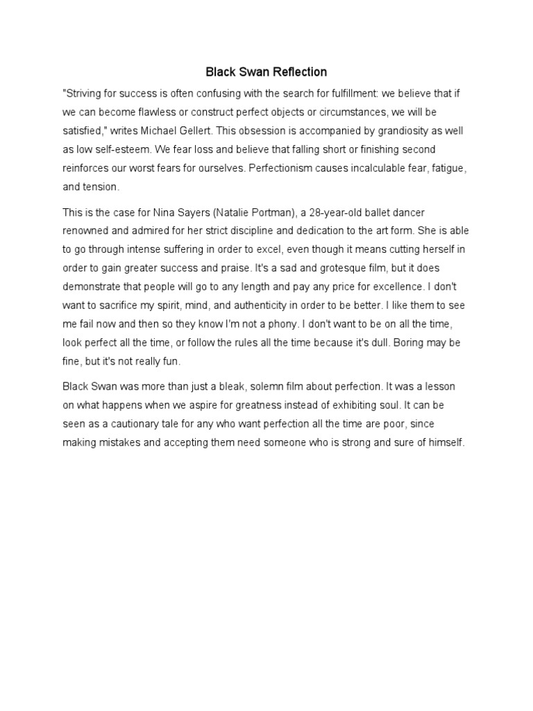 Black Swan Reflection | PDF