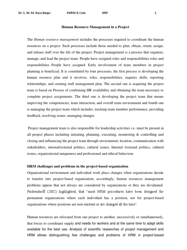 Project HR PLAN - New | PDF | Project Management | Human Resources