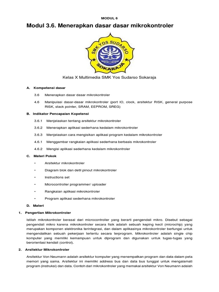 KD 3 Titik 6 Menerapkan Dasar Dasar Mikrokontroler | PDF