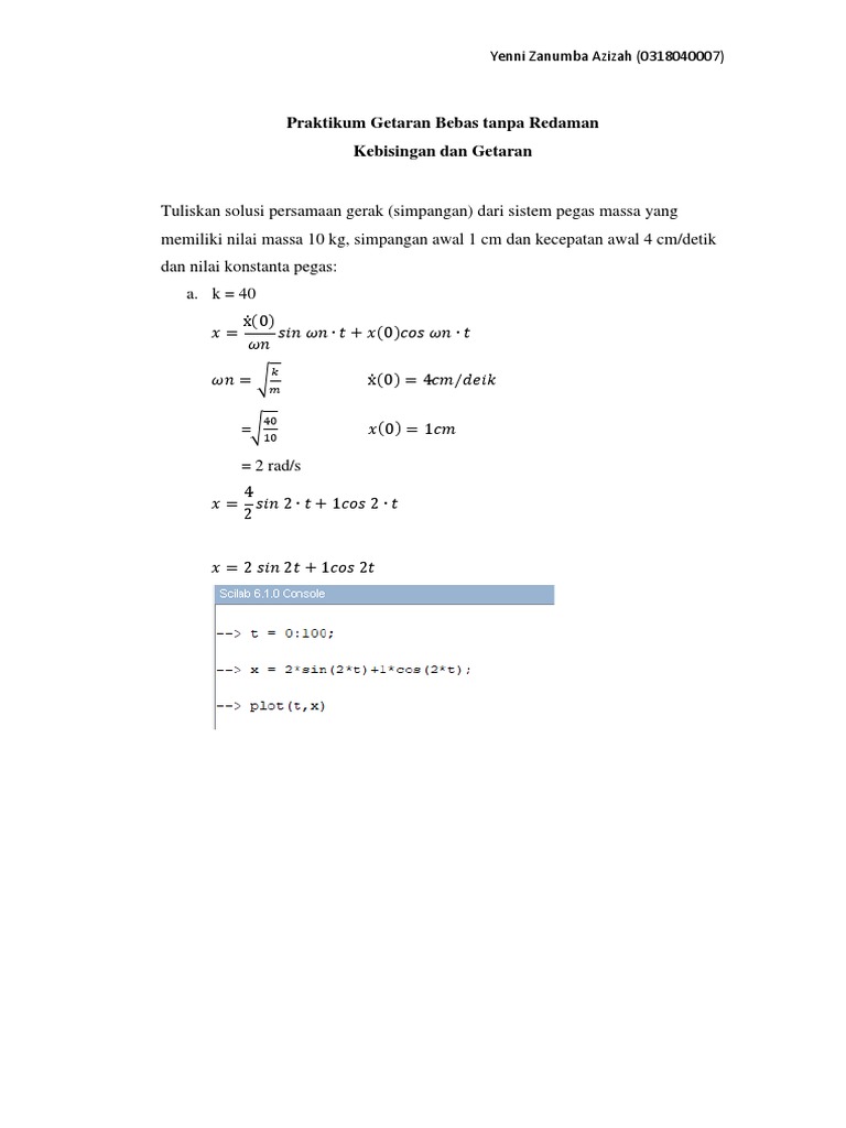 Praktikum Getaran Bebas Tanpa Redaman | PDF