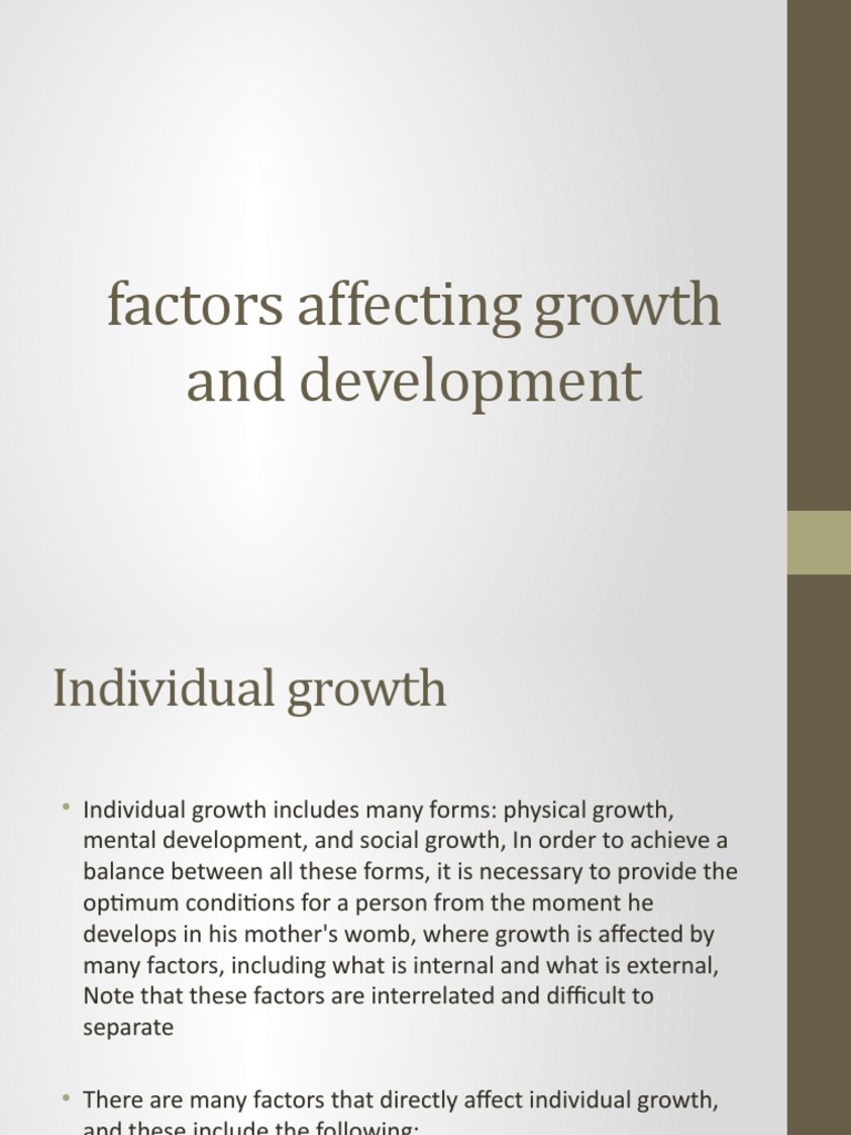 Factors Affecting Growth and Development | PDF | Genetics | Fetus