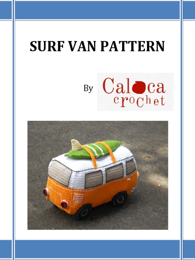 3 Surfer Van Amigurumi Pattern Caloca Cro | PDF | Crochet | Textiles