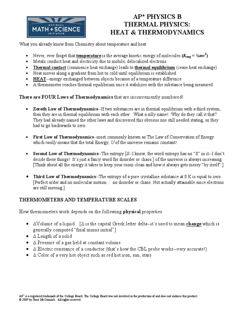 Thermodynamics Summer Assignment NMSI | PDF | Thermal Expansion | Heat