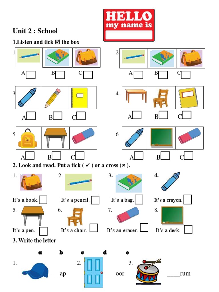 I Learnt Smart Start 1 Unit 2 Extra Exercises | PDF