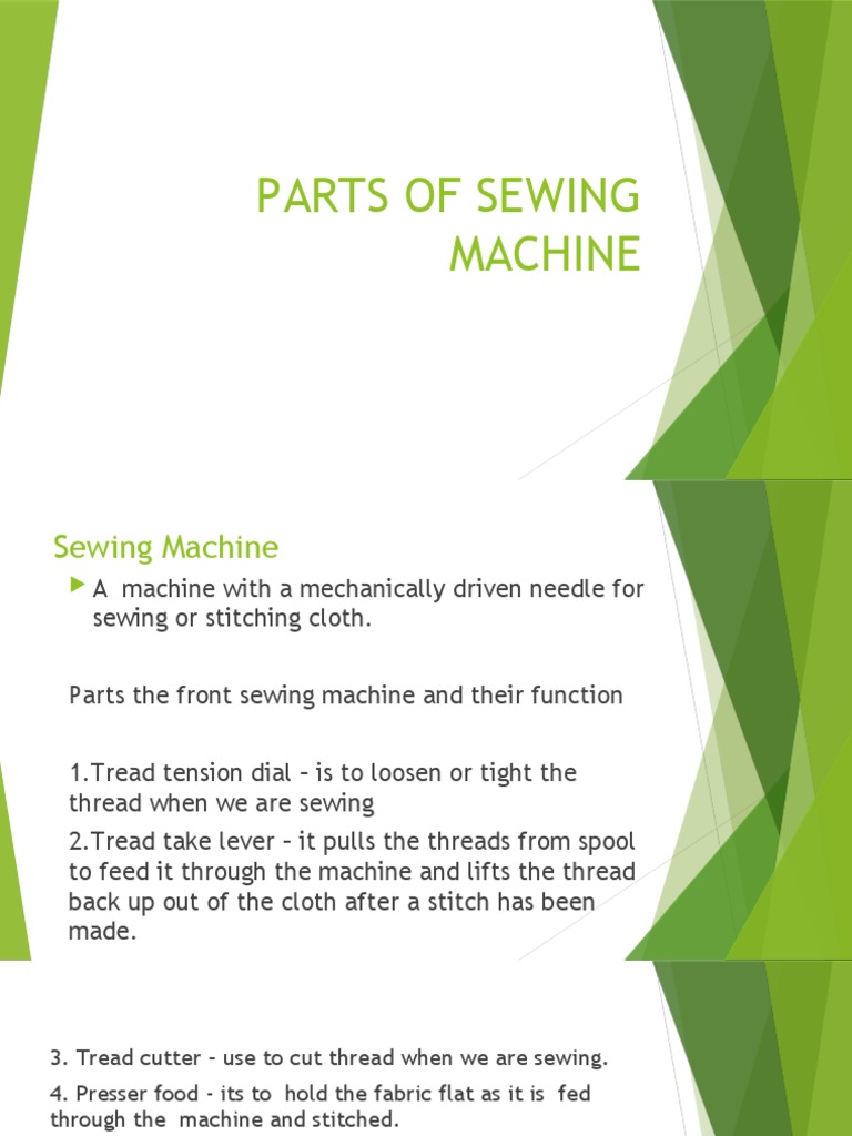 Parts of Sewing Machine | PDF