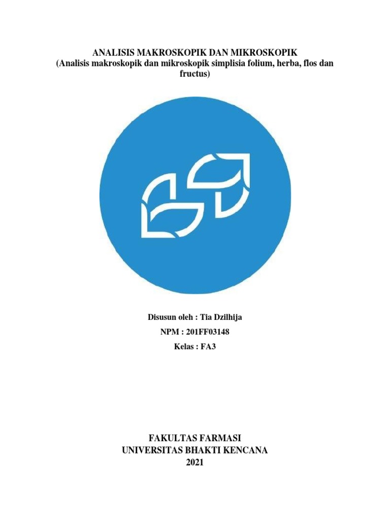 Tia Dzilhija - 201ff03148 - Simplisia Folium, Flos, Herba, Fructus | PDF