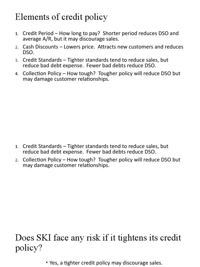 Elements of Credit Policy | PDF