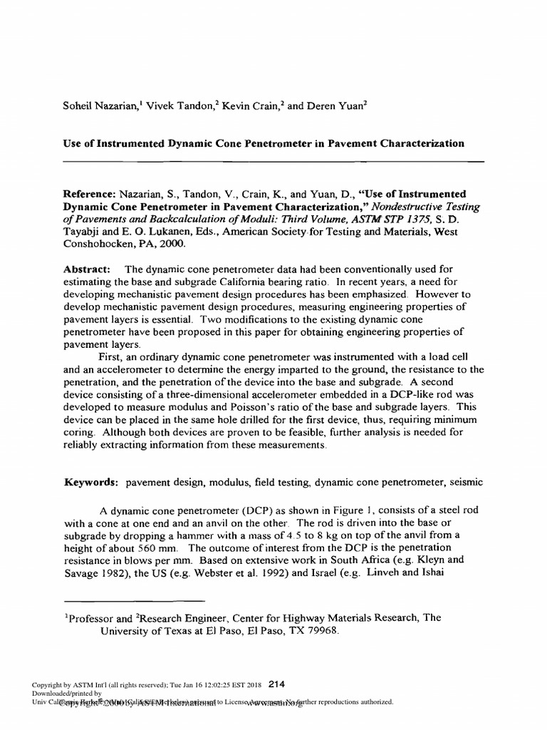 Nondestructive Testing of Pavements and Backcalculation of Moduli ...