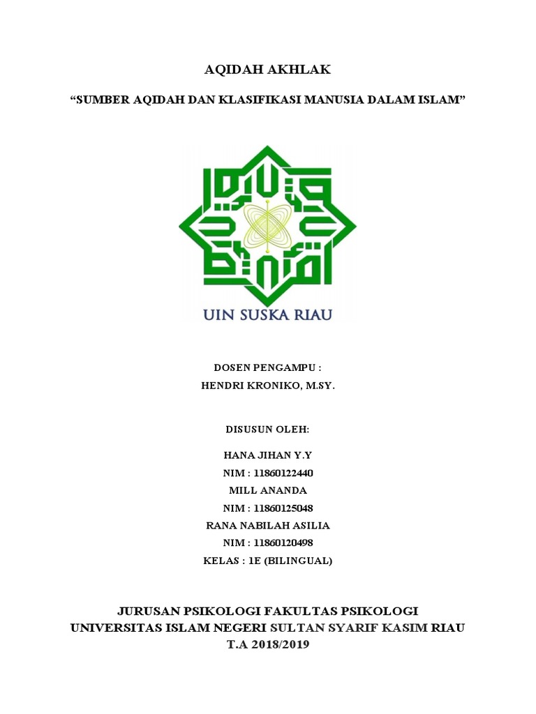 Sumber dan Klasifikasi Aqidah Islam | PDF