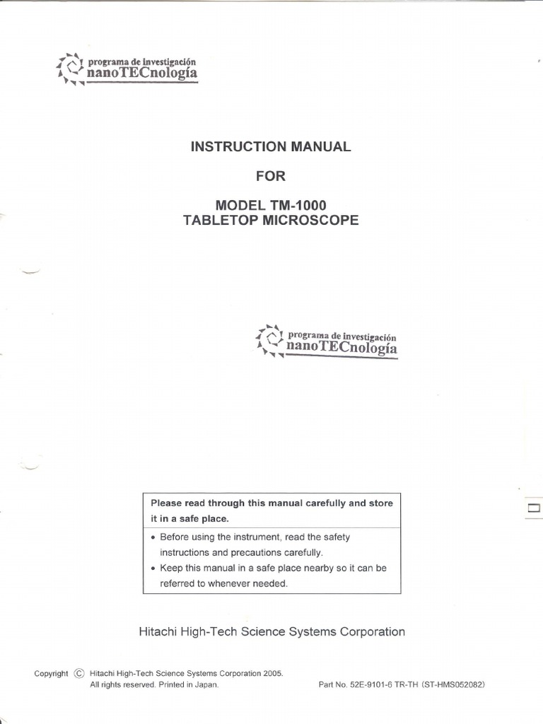 Manual TM1000 | PDF