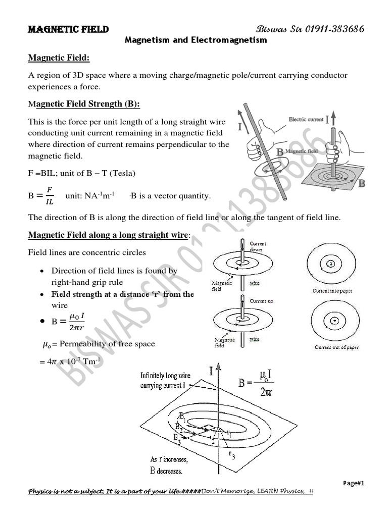 Magnetism and Electromagnetism Magnetic Field | PDF | Magnetic Field ...