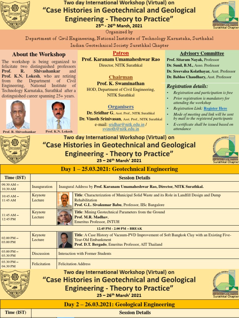 Workshop Brochure NITK Civil | PDF | Engineering | Civil Engineering