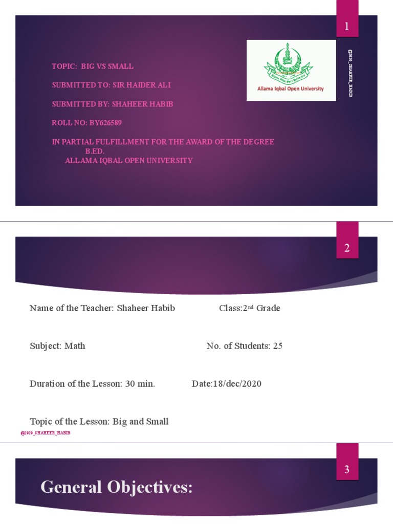 Comparing Object Sizes: Big vs Small | PDF | Teaching Method | Learning