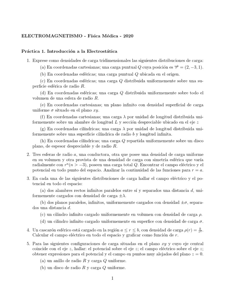 Electrostatica | PDF | Esfera | Sistema coordinado