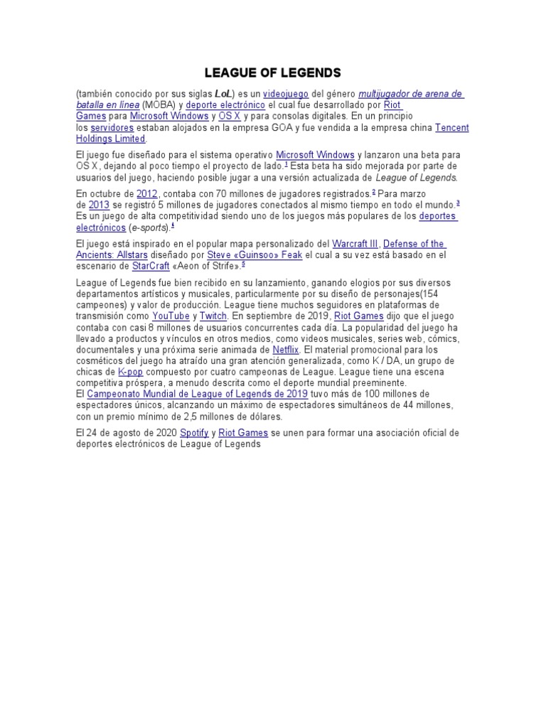 League of Legends | PDF