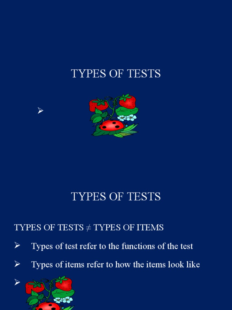 01 1 Types of Test | PDF | Standardized Tests | Test (Assessment)