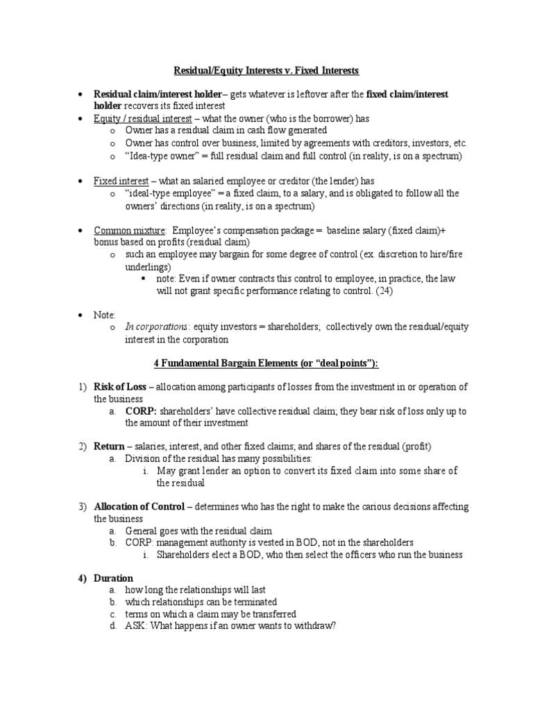 Residual and Fixed Interests Explained | PDF | Bonds (Finance) | Interest