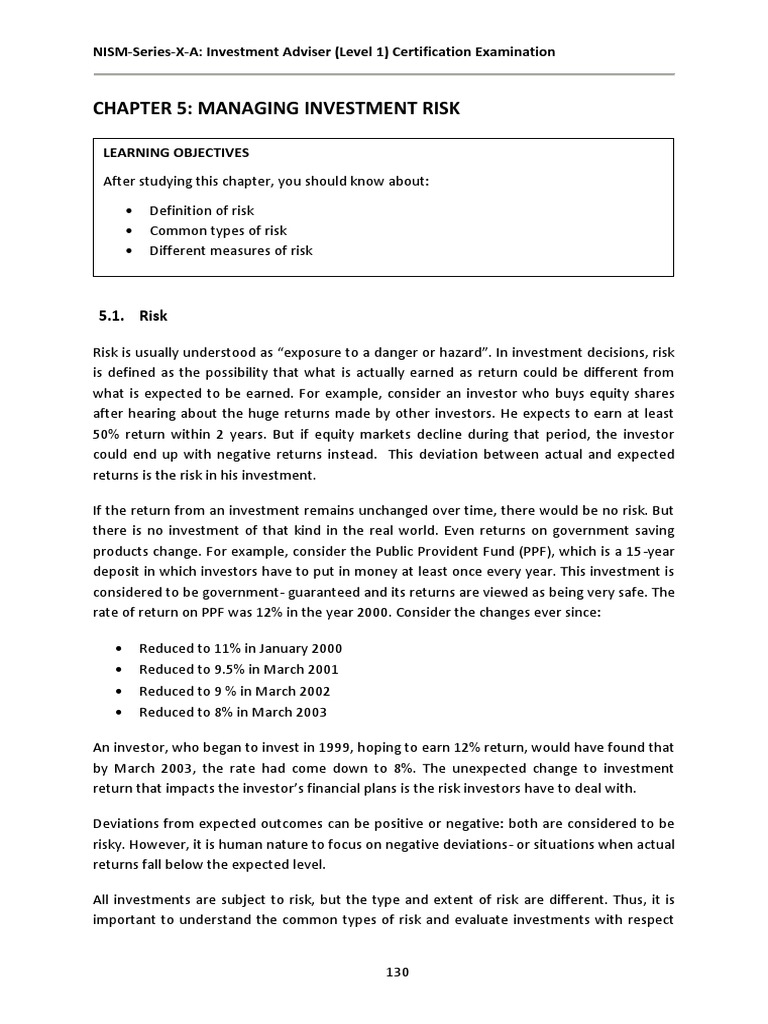 Chapter 5: Managing Investment Risk | PDF | Bonds (Finance) | Standard ...