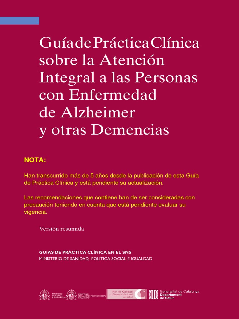 GPC 484 Alzheimer AIAQS Resum | PDF | Sistema nervioso | Medicina