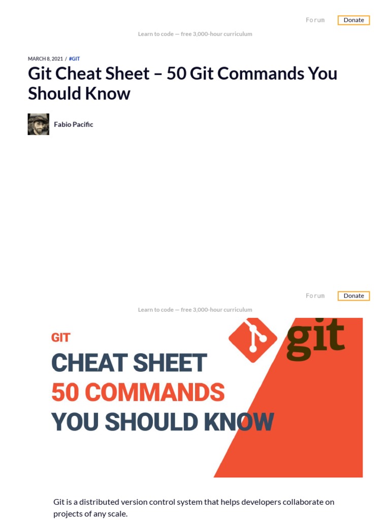 Git Cheat Sheet - 50 Git Commands You Should Know | PDF | Version Control | Computer Engineering