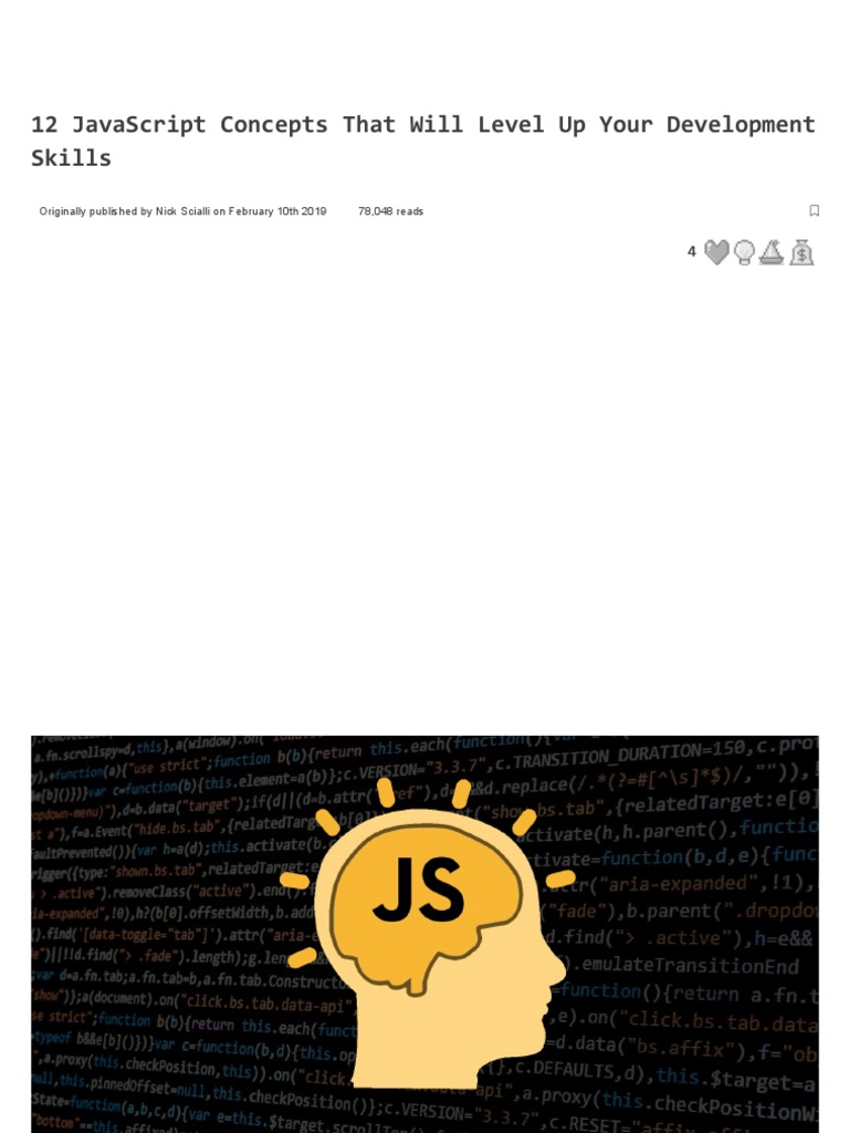 12 JavaScript Concepts That Will Level Up Your Development Skills - Hacker Noon | PDF | Java ...