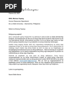 Application Letter (Tagalog) | PDF