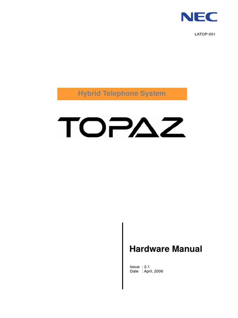 NEC TOPAZ Manual de Hardware | PDF | Printed Circuit Board | Ac Power ...